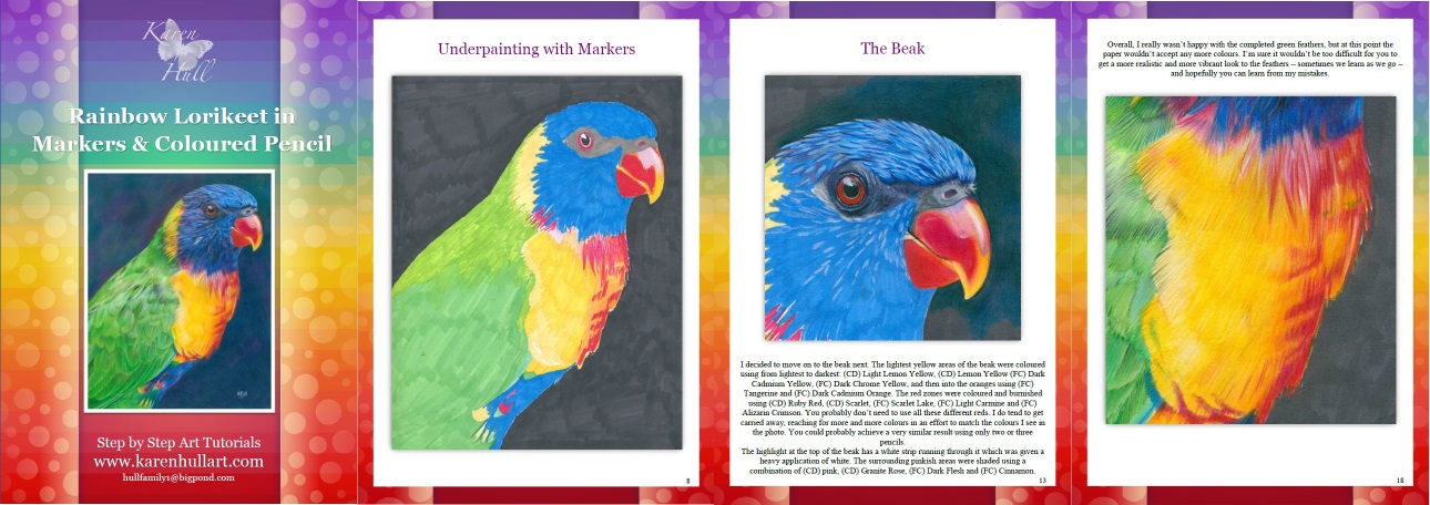 Rainbow Lorikeet in Coloured Pencils and Markers Tutorial