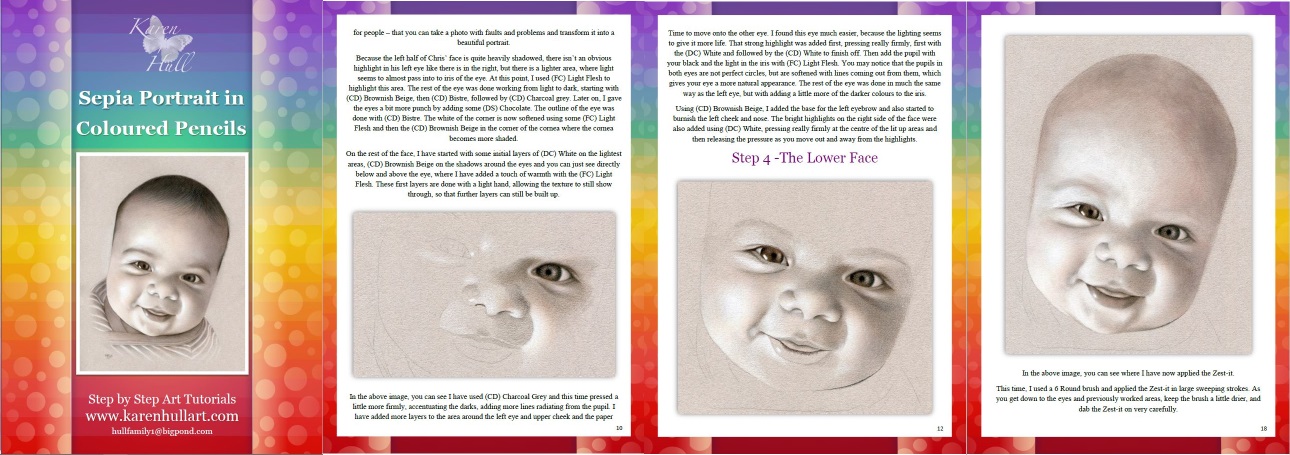 Sepia Portrait in coloured pencil tutorial